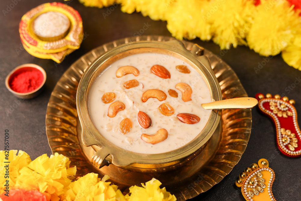 Rice Kheer Indian Sweet Payesh. Kerala Onam Payasam Palada Phirni ...