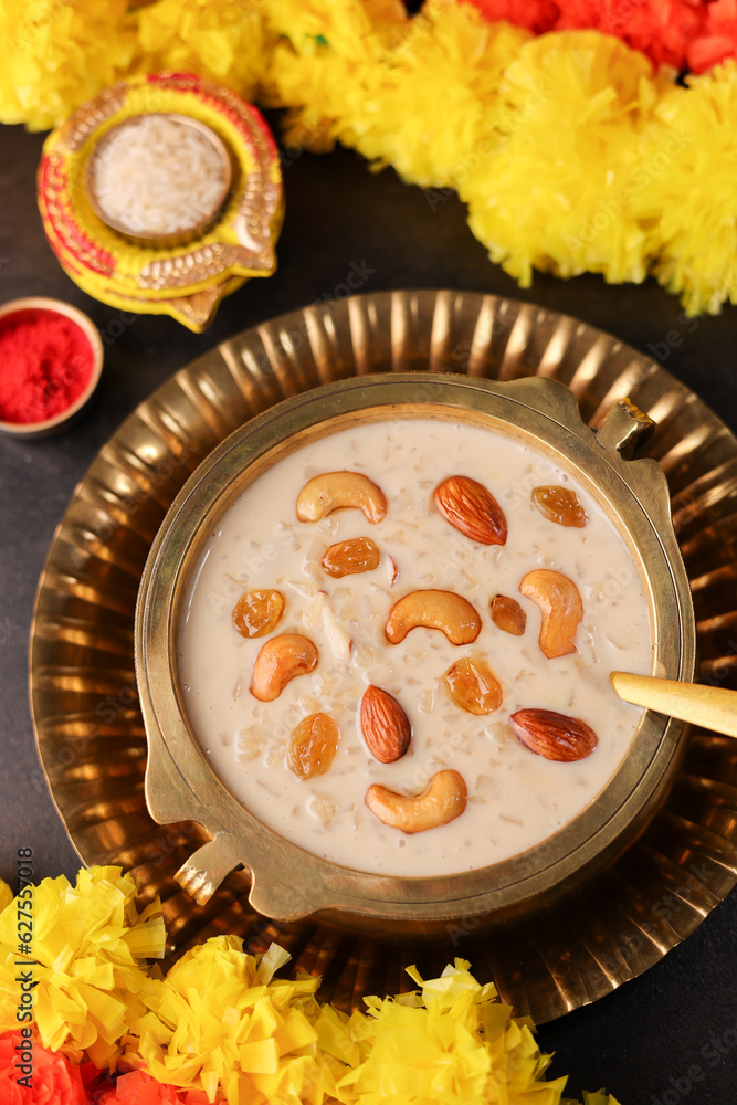 Rice Kheer Indian Sweet Payesh. Kerala Onam Payasam Palada Phirni ...