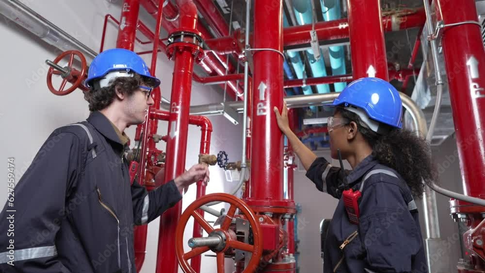 Engineers check control systems for the proper functioning of critical ...