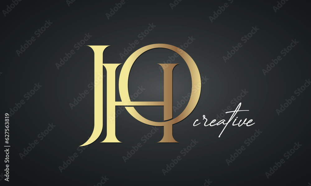 Vetor de luxury letters JHO golden logo icon premium monogram, creative ...