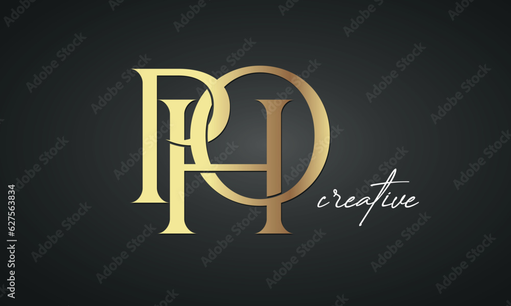 luxury letters PHO golden logo icon premium monogram, creative royal ...