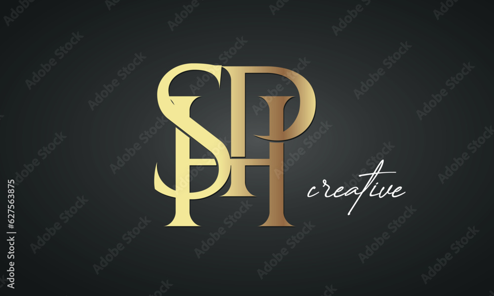 luxury letters SHP golden logo icon premium monogram, creative royal ...