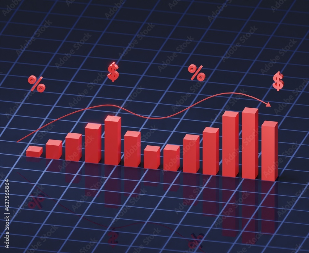 Financial pink graph stock money investment finance business on growth ...