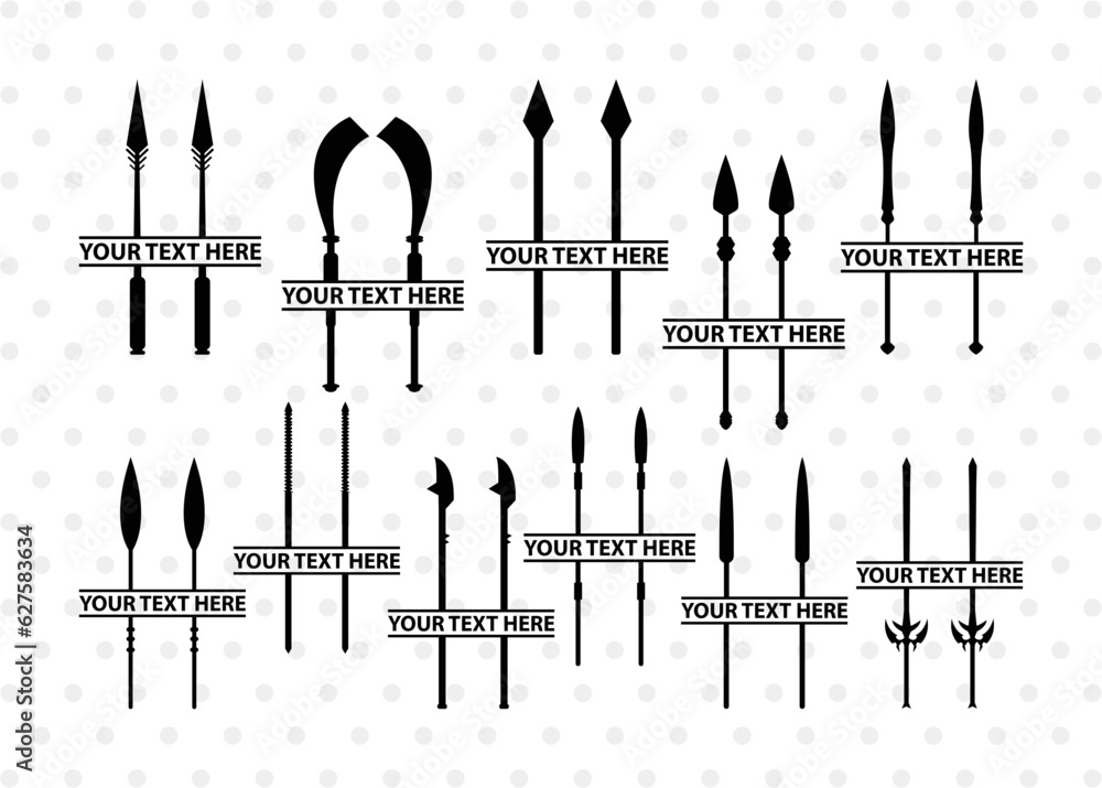 Spear Split Monogram, Weapon Svg, Pike Weapon Svg, Sparta Svg, Sword ...