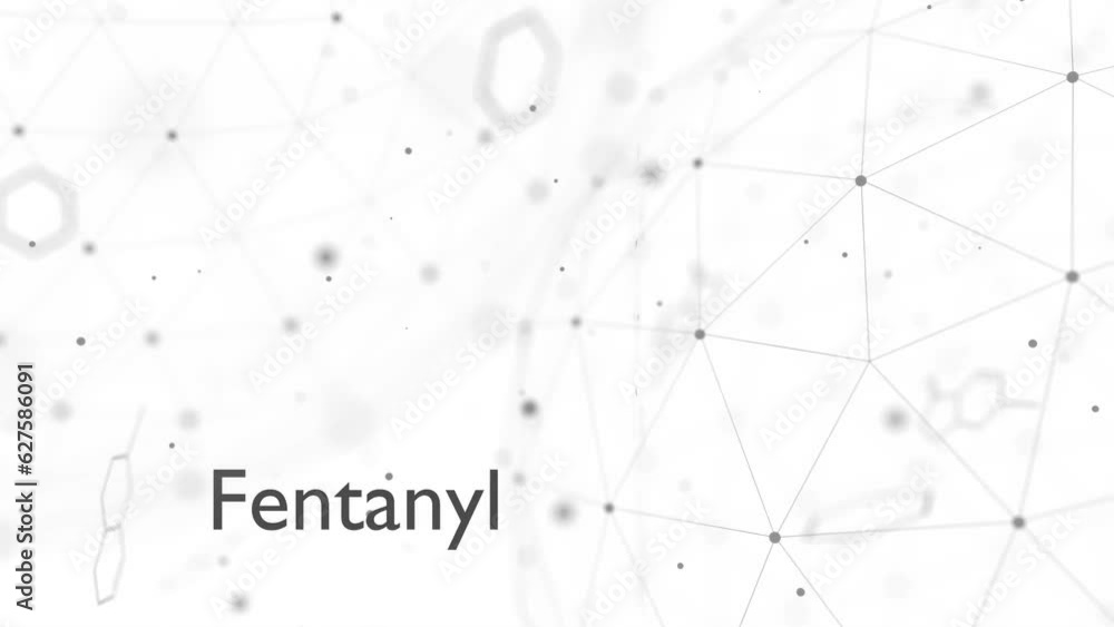 Fentanyl opioid analgesic drug molecule. Skeletal formula. vídeo do ...