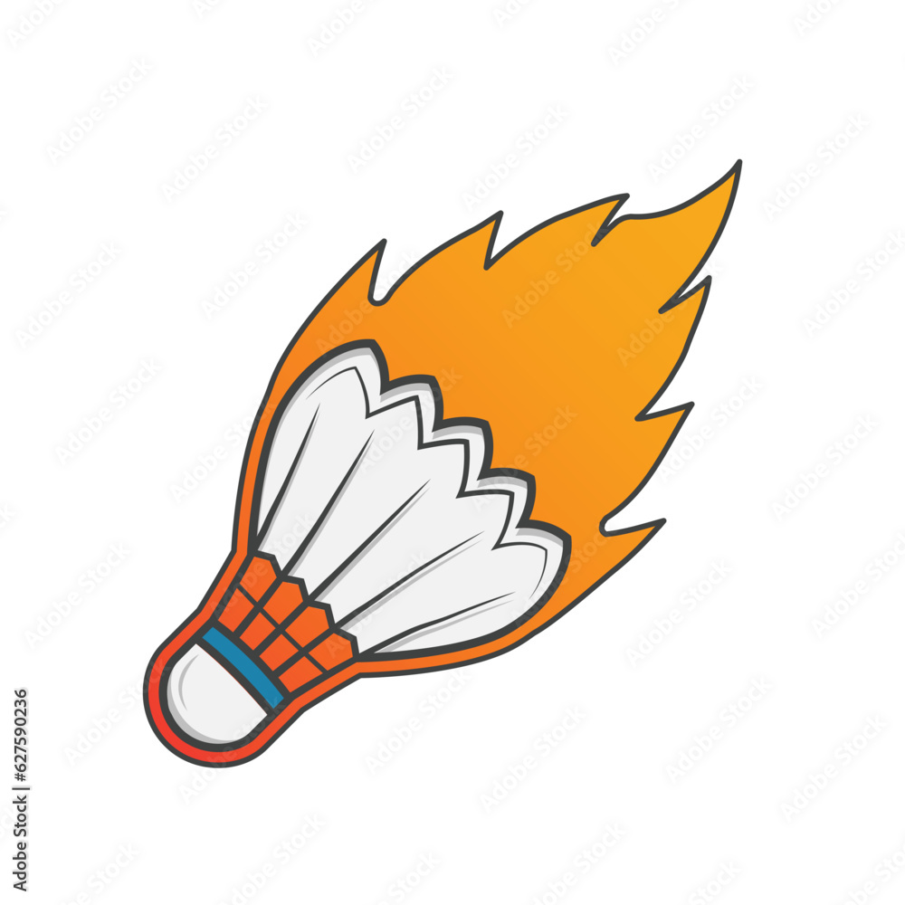 Badminton fire Vector, Badminton with Fire Cork Vector, Badminton ...
