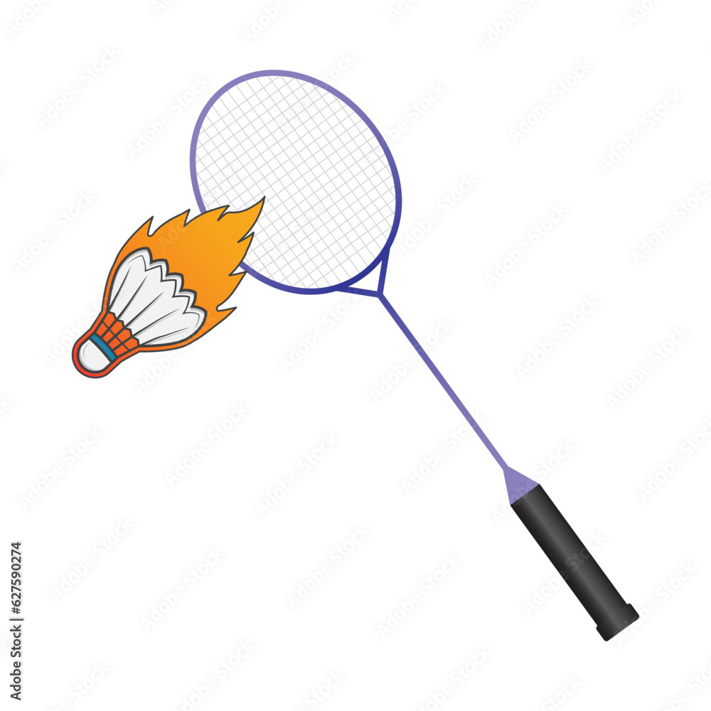 Badminton fire Vector, Badminton with Fire Cork Vector, Badminton ...