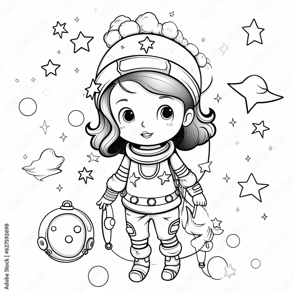 coloring page for kids, simple, white background Stock Illustration ...