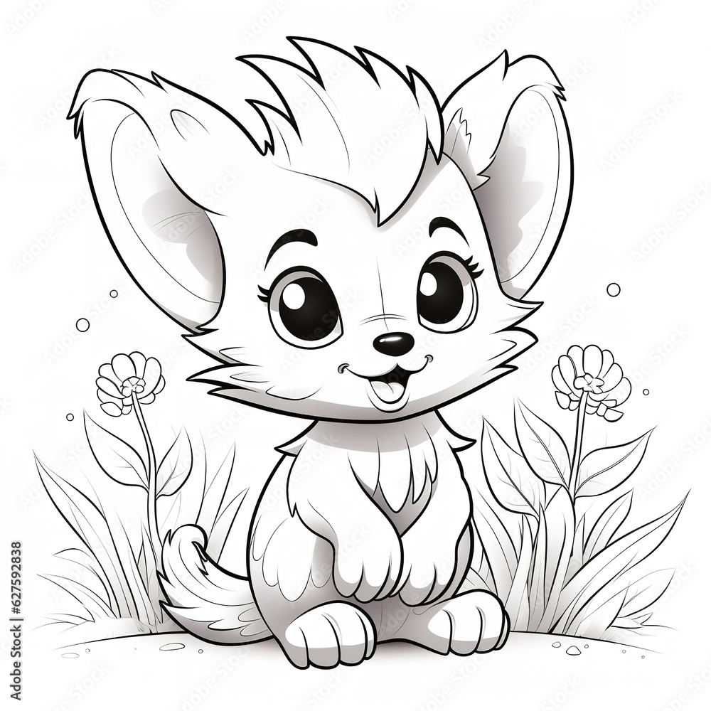 coloring page for kids, simple, white background Stock Illustration ...