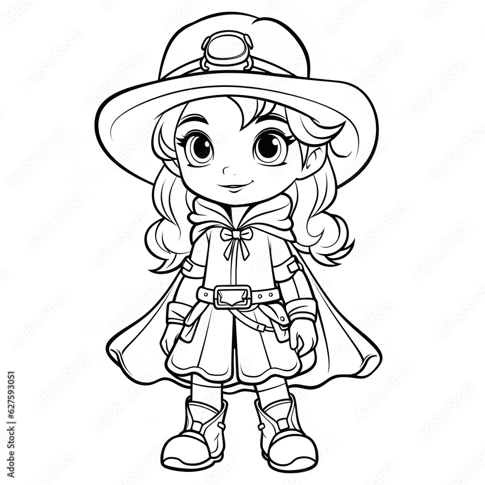 coloring page for kids, simple, white background Stock Illustration ...