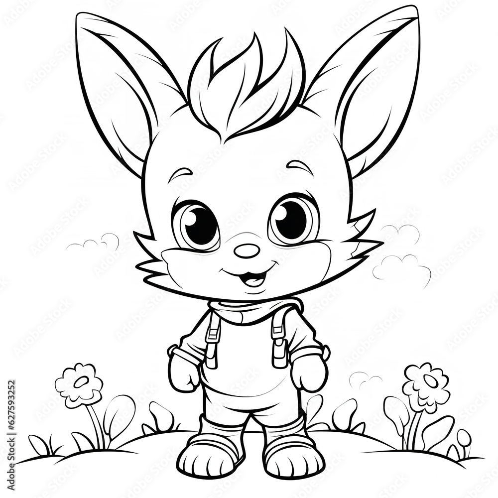 coloring page for kids, simple, white background Stock Illustration ...