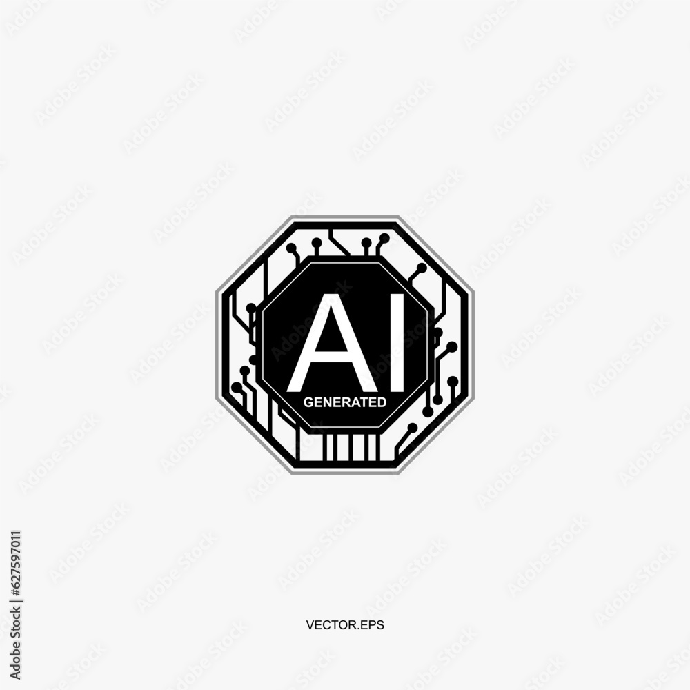 logo AI Processor vector icon. Chipset AI for device or, AI generative ...