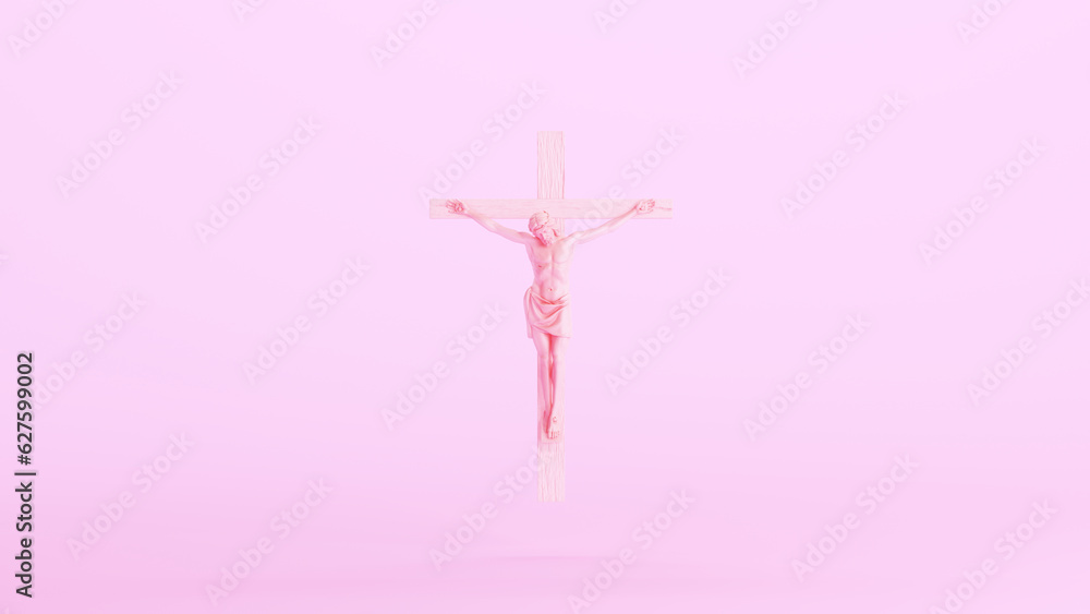 ภาพประกอบสต็อก Pink Jesus Christ Crucifixion Cross Holy Faith Easter
