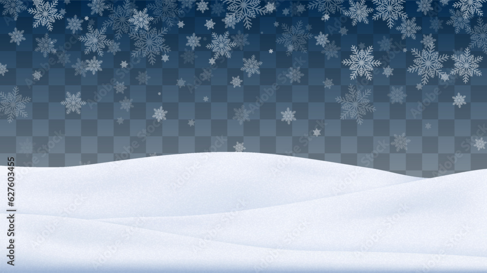 Falling Snow Overlay Background. Snowfall Winter Christmas Background ...