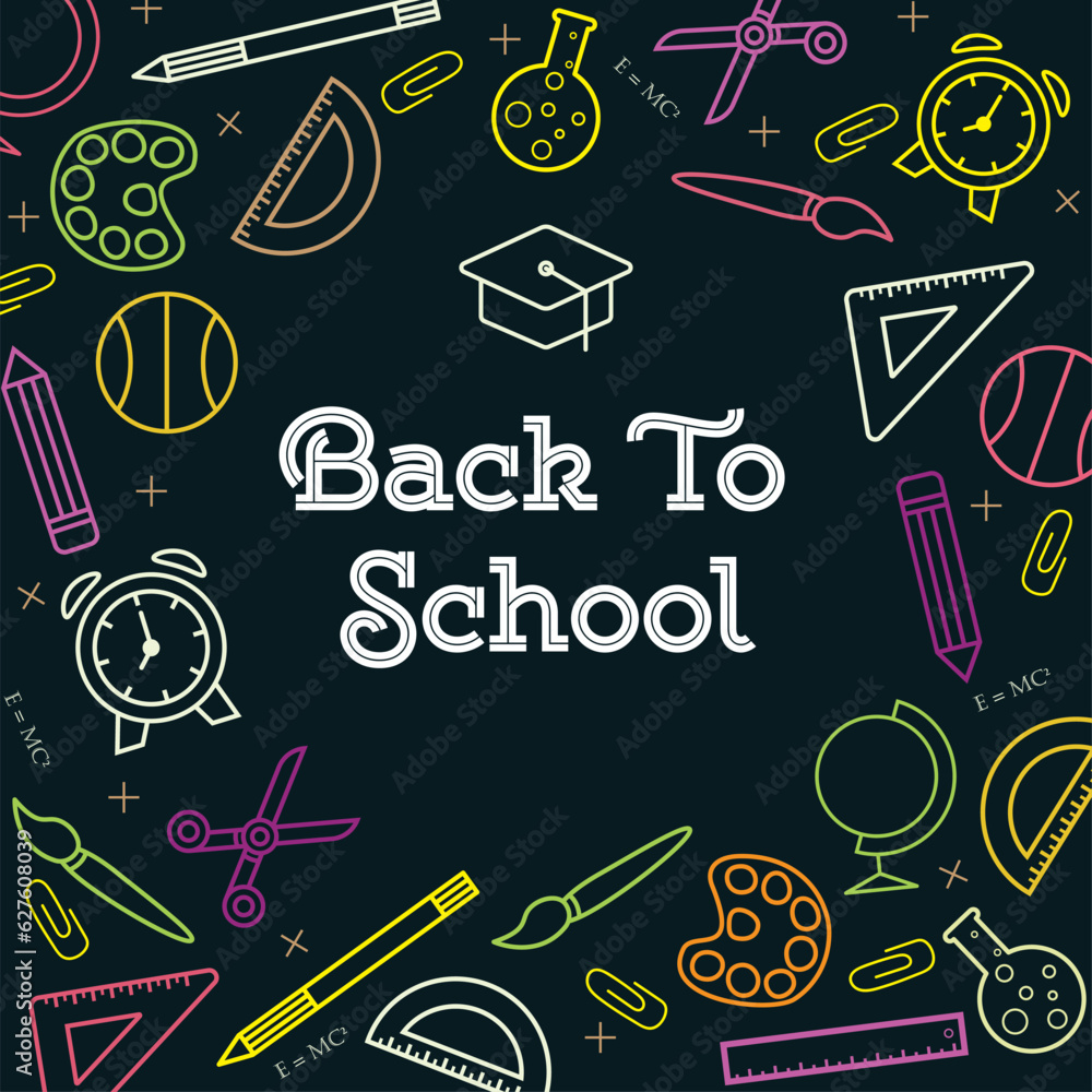 Back To School Background Design Template Stock Vector | Adobe Stock