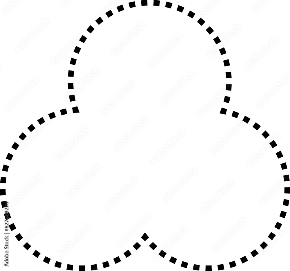 Dashed line basic geometric shapes. Dashed outline of circle, oval ...