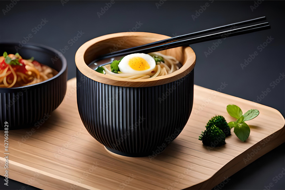 minimalist and modern design of a Korean ramyeon cup, featuring a ...
