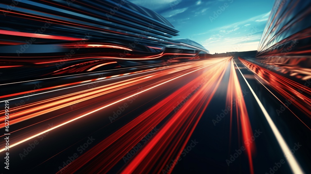 High speed flying lines 3d animation in seamless looping traffic, ai ...