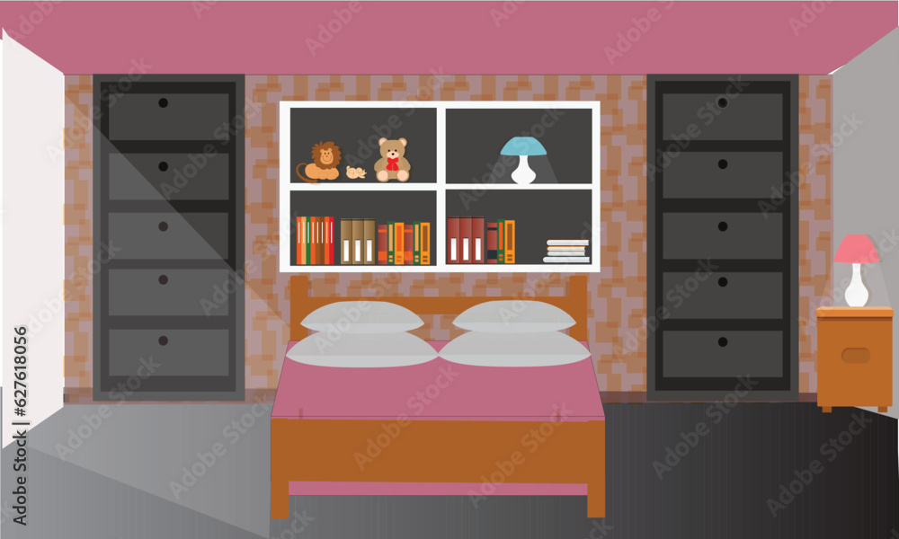Cartoon Background Illustration , Cartoon Vector Illustration, Interior ...