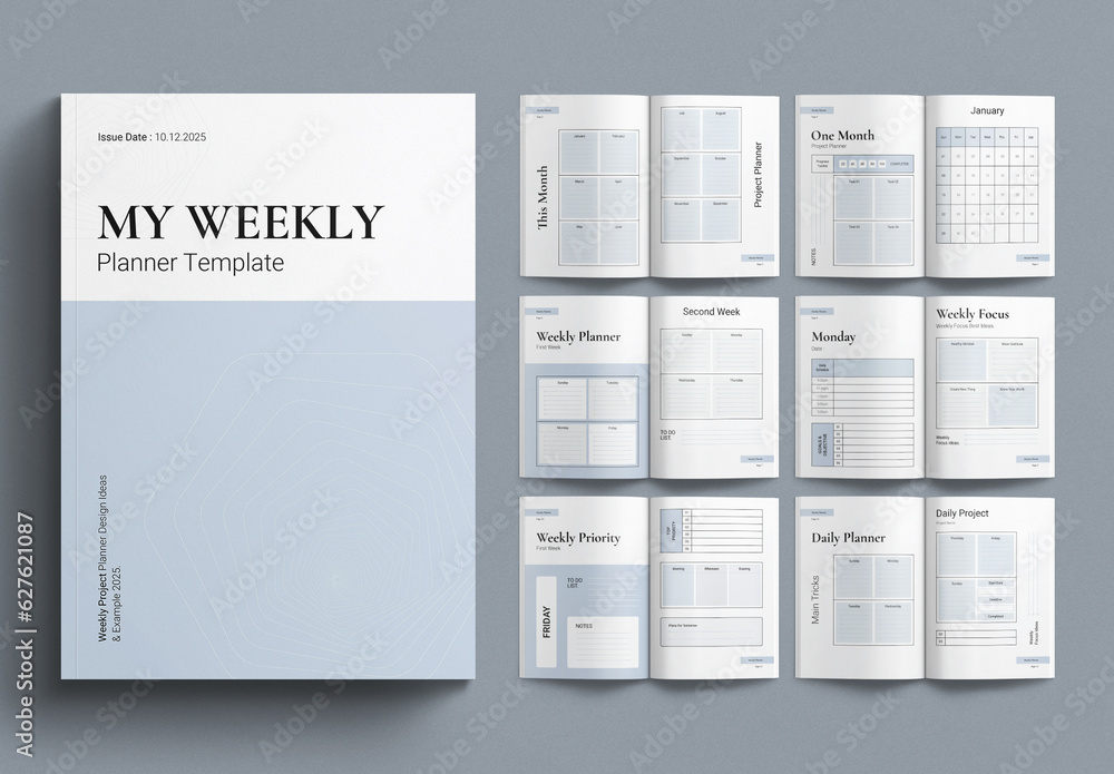 Weekly Planner Template Stock Template | Adobe Stock