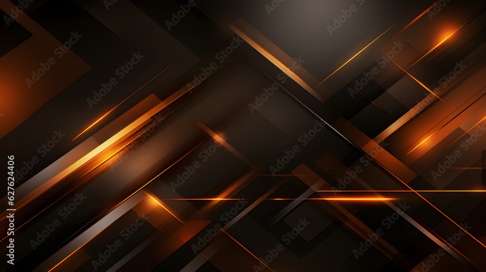 Futuristic Techscape: Abstract orange - metalic- and Black Background ...
