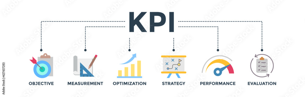 KPI banner web icon vector illustration concept for key performance ...
