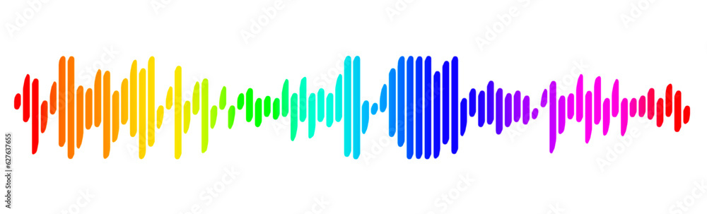 sound wave Effect. gradient music. rainbow wave. rainbow sound wave ...