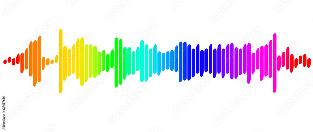 sound wave Effect. gradient music. rainbow wave. rainbow sound wave ...