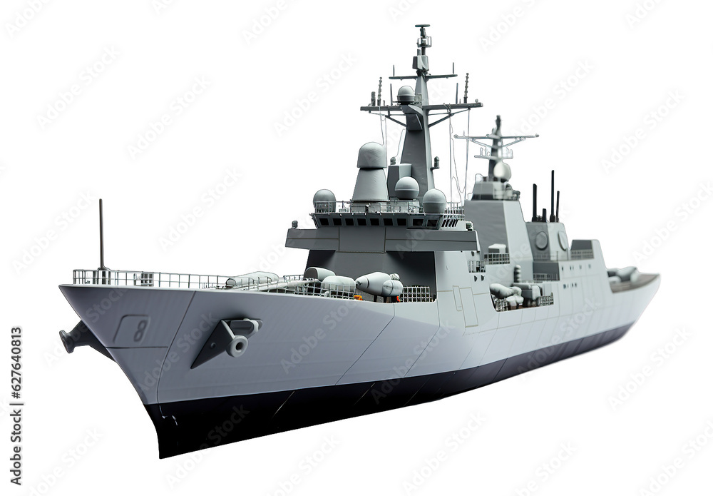 Realistic modern warship (PNG) on transparent background Stock ...