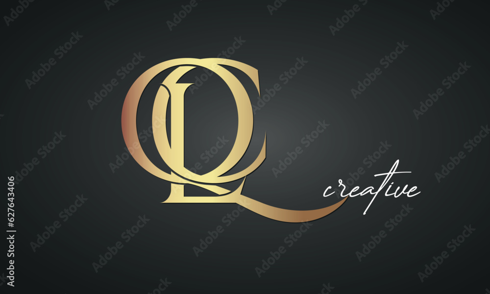 luxury letters QLC golden logo icon premium monogram, creative royal ...