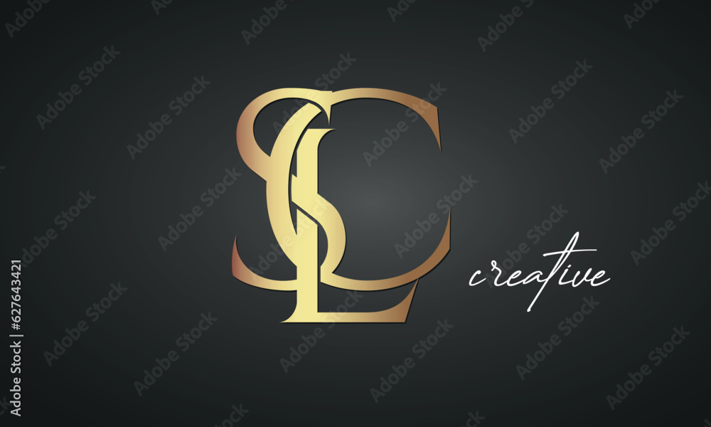 luxury letters SLC golden logo icon premium monogram, creative royal ...