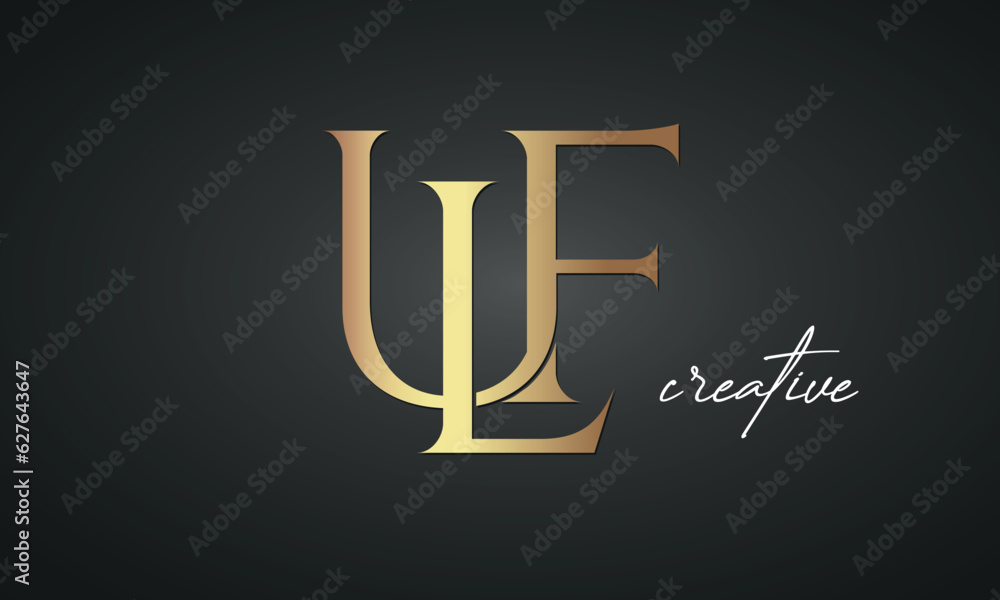 luxury letters ULF golden logo icon premium monogram, creative royal ...