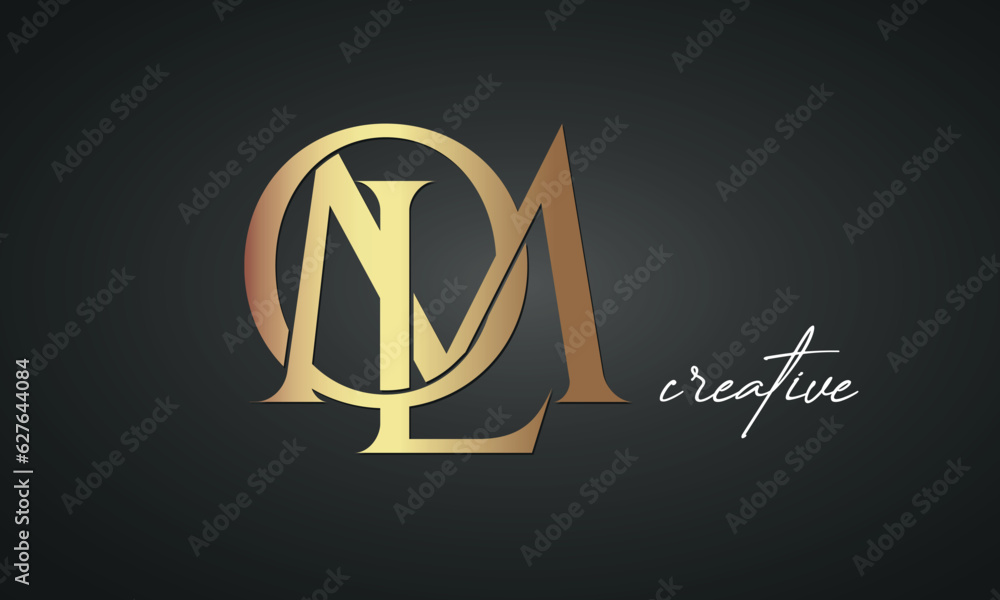 luxury letters OLM golden logo icon premium monogram, creative royal ...