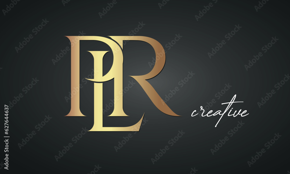 luxury letters PLR golden logo icon premium monogram, creative royal ...