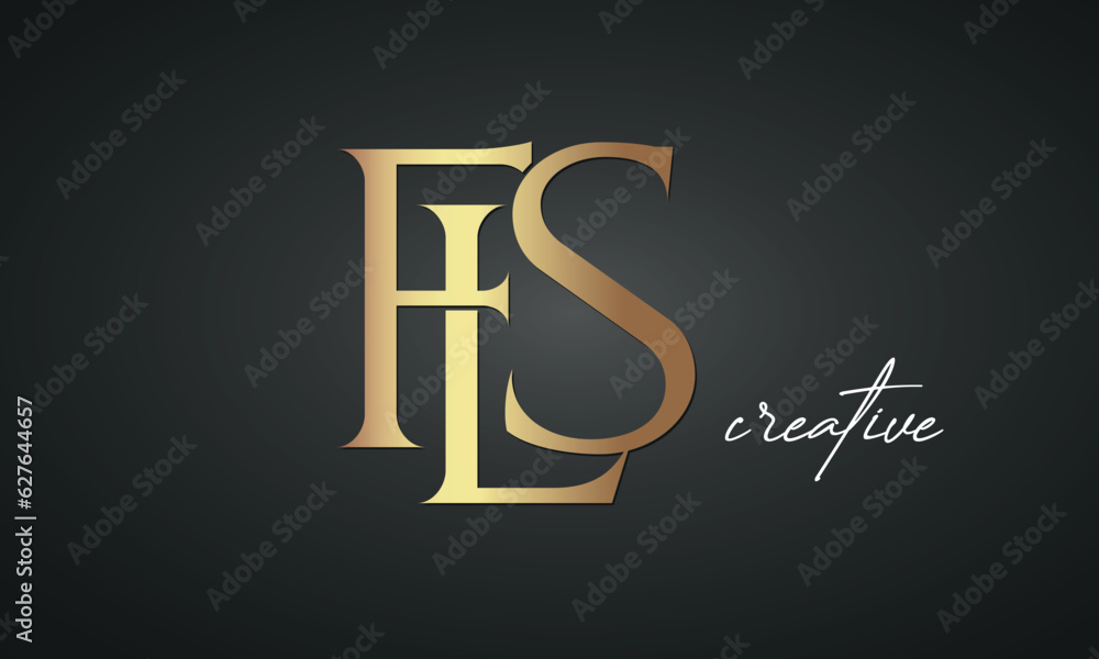 luxury letters FLS golden logo icon premium monogram, creative royal ...