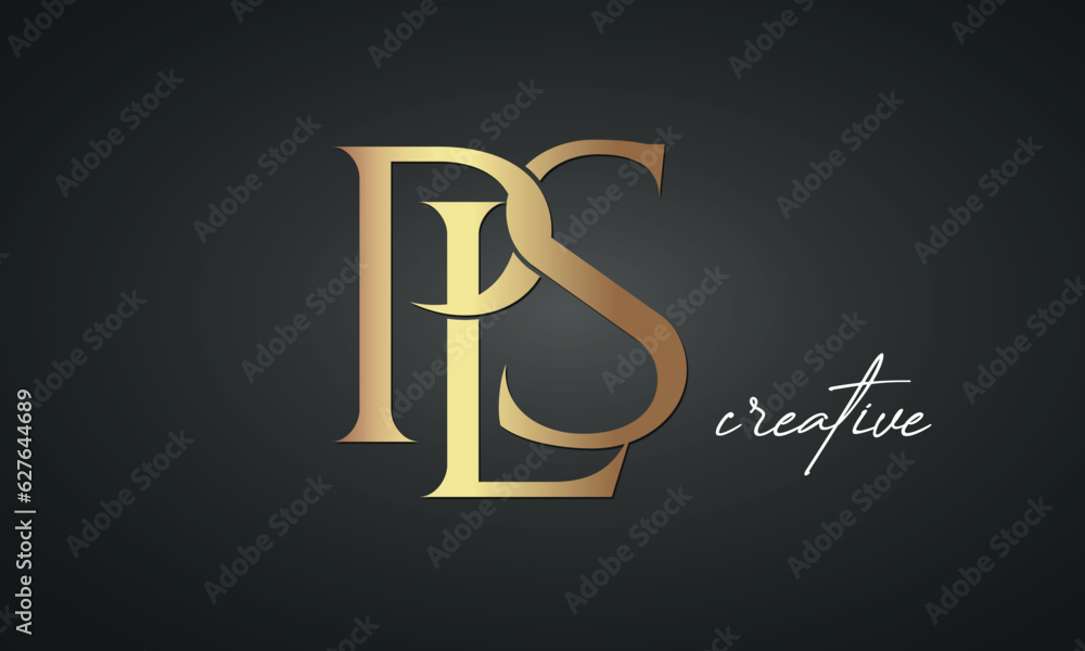 luxury letters PLS golden logo icon premium monogram, creative royal ...