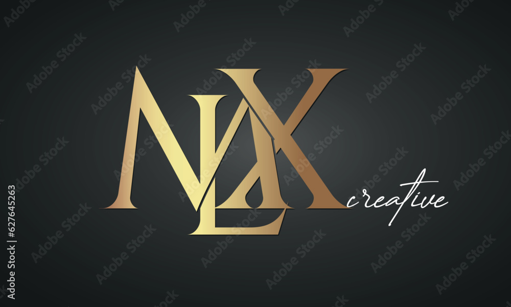 luxury letters MLX golden logo icon premium monogram, creative royal ...