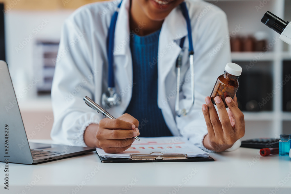 Science african american female researcher, drug testing, sometimes ...