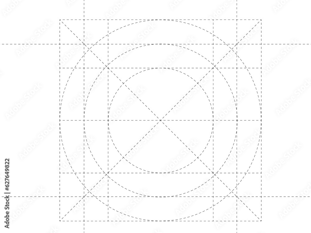 Mock-up of the logo grid for graphic design. Logo grid with rectangle ...