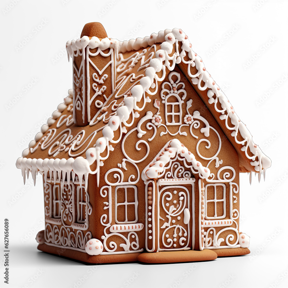 Gingerbread house isolated on transparent background Stock Photo ...