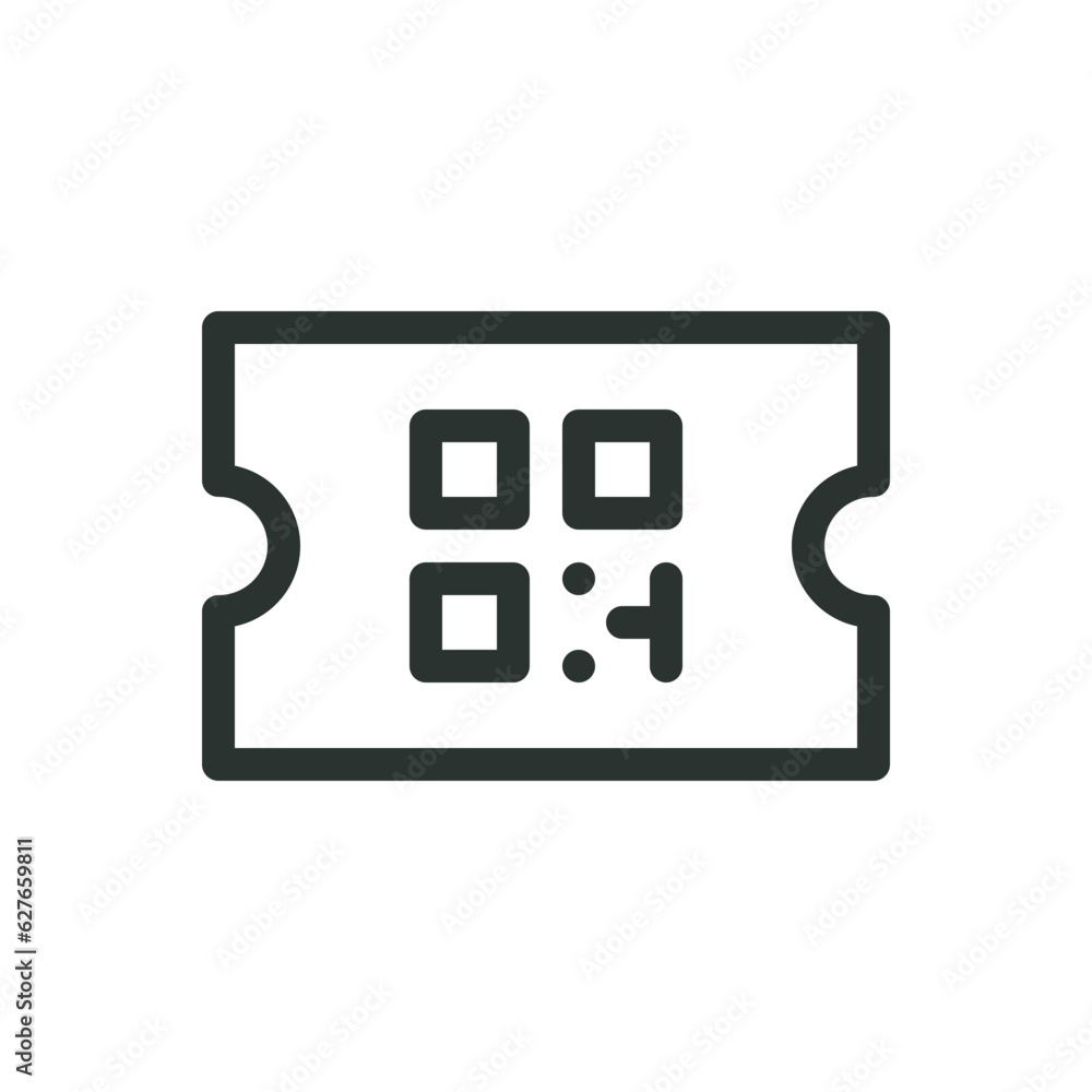 QR code ticket isolated icon, QR code event coupon vector icon with ...