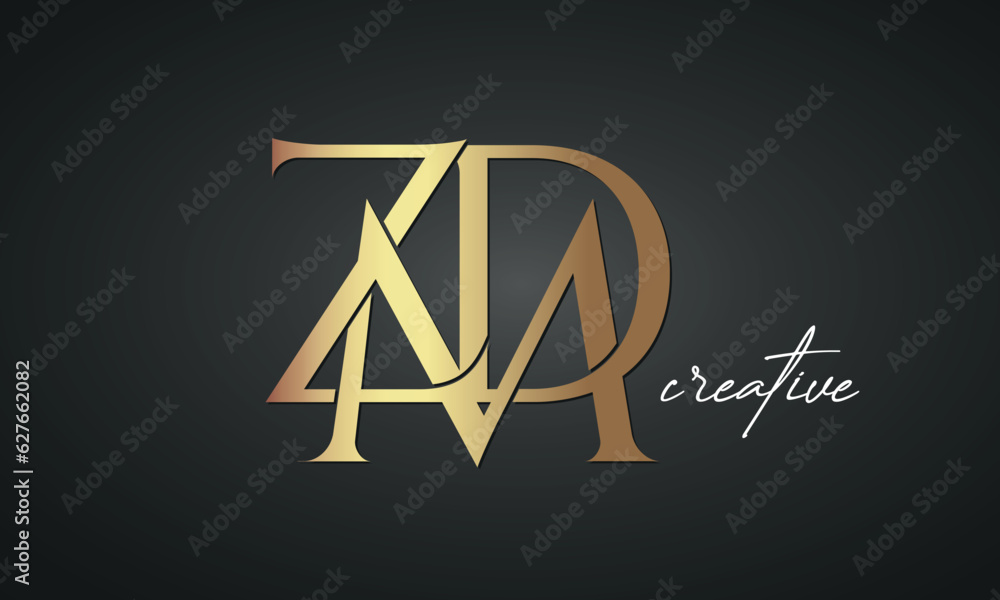 luxury letters ZMD golden logo icon premium monogram, creative royal ...