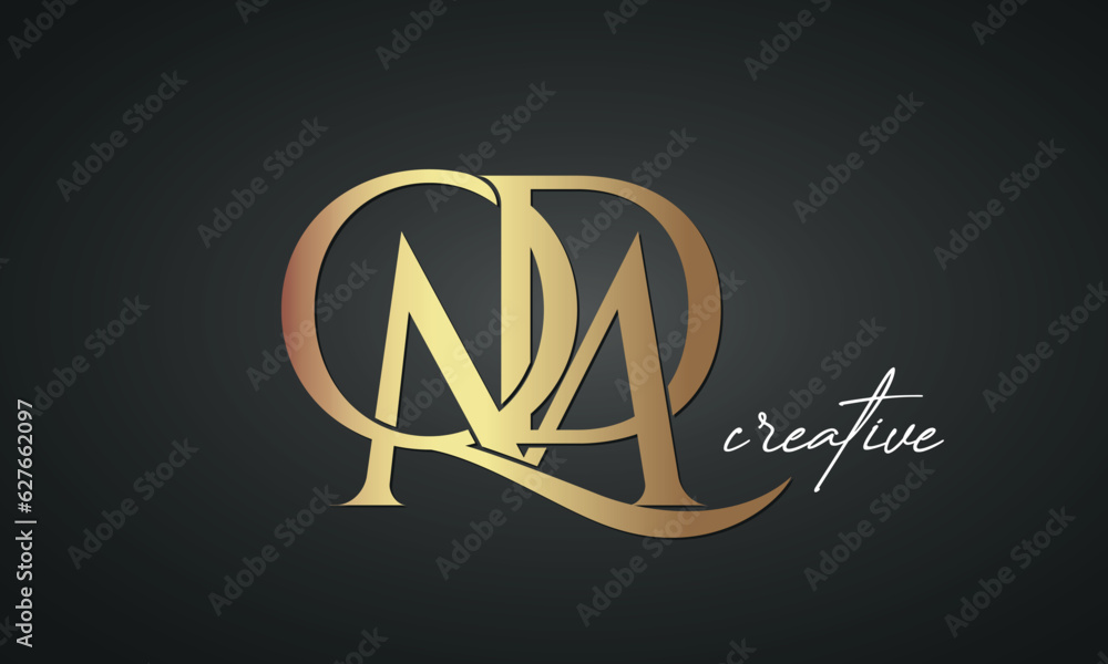 luxury letters QMD golden logo icon premium monogram, creative royal logo design Stock Vector ...