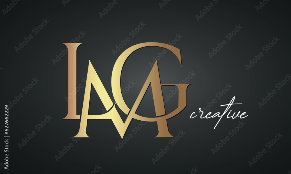 luxury letters LMG golden logo icon premium monogram, creative royal ...