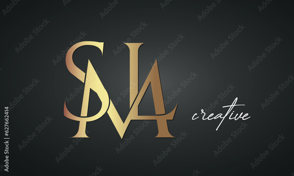 luxury letters SML golden logo icon premium monogram, creative royal ...