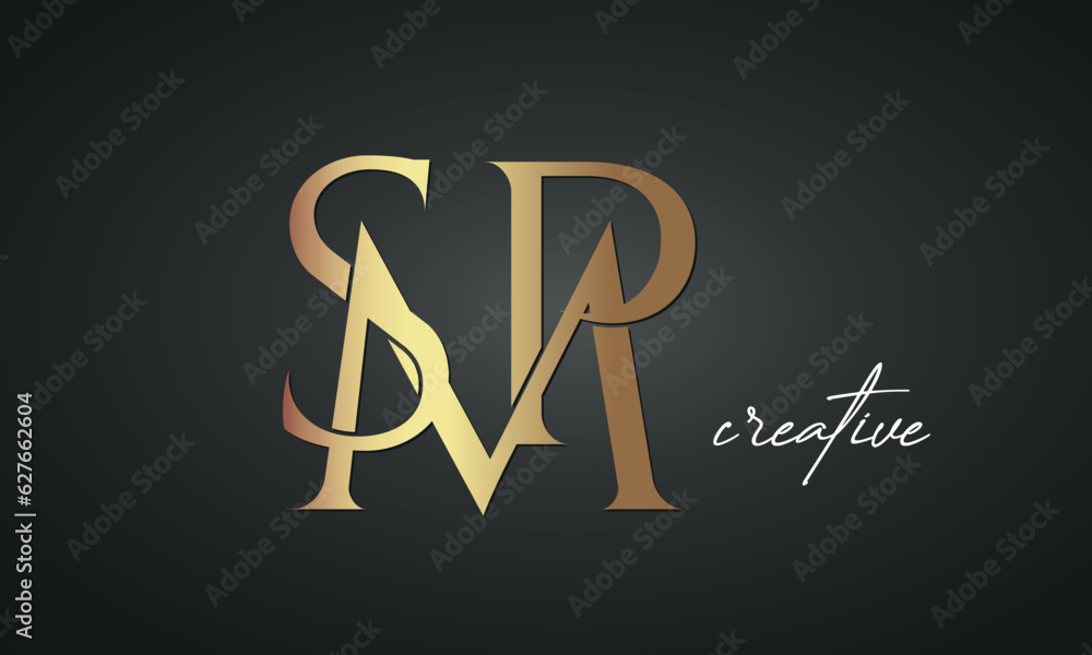luxury letters SMP golden logo icon premium monogram, creative royal ...