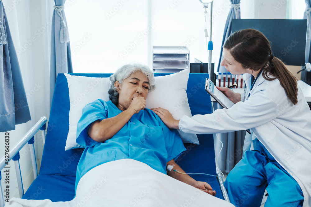 Female doctor examined patient health peace of mind. Basic procedure ...