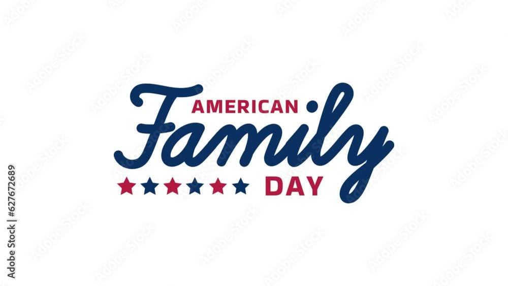American Family Day Lettering Text Animation on transparent Background ...
