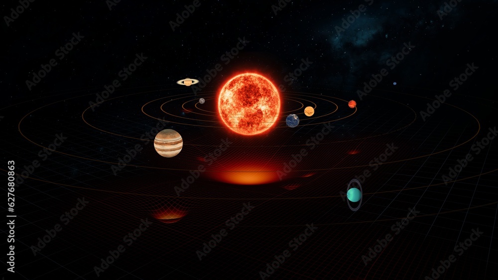 Gravity wireframe simulation in cosmos. Theory of Relativity in the ...