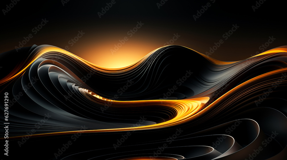 Incredible fantasy black and gold background. The texture of stucco, a ...